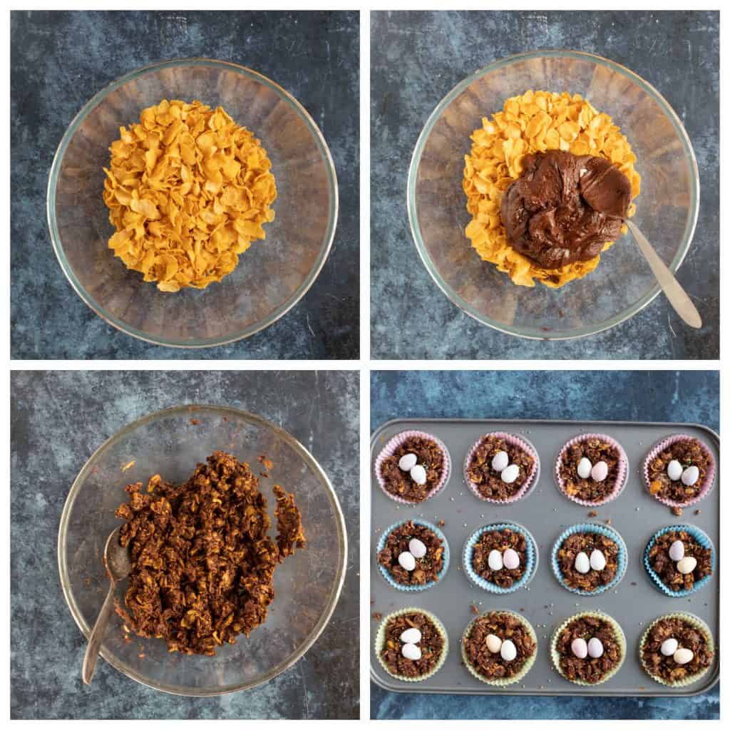 Easy Easter Chocolate Cornflake Nests - Effortless Foodie