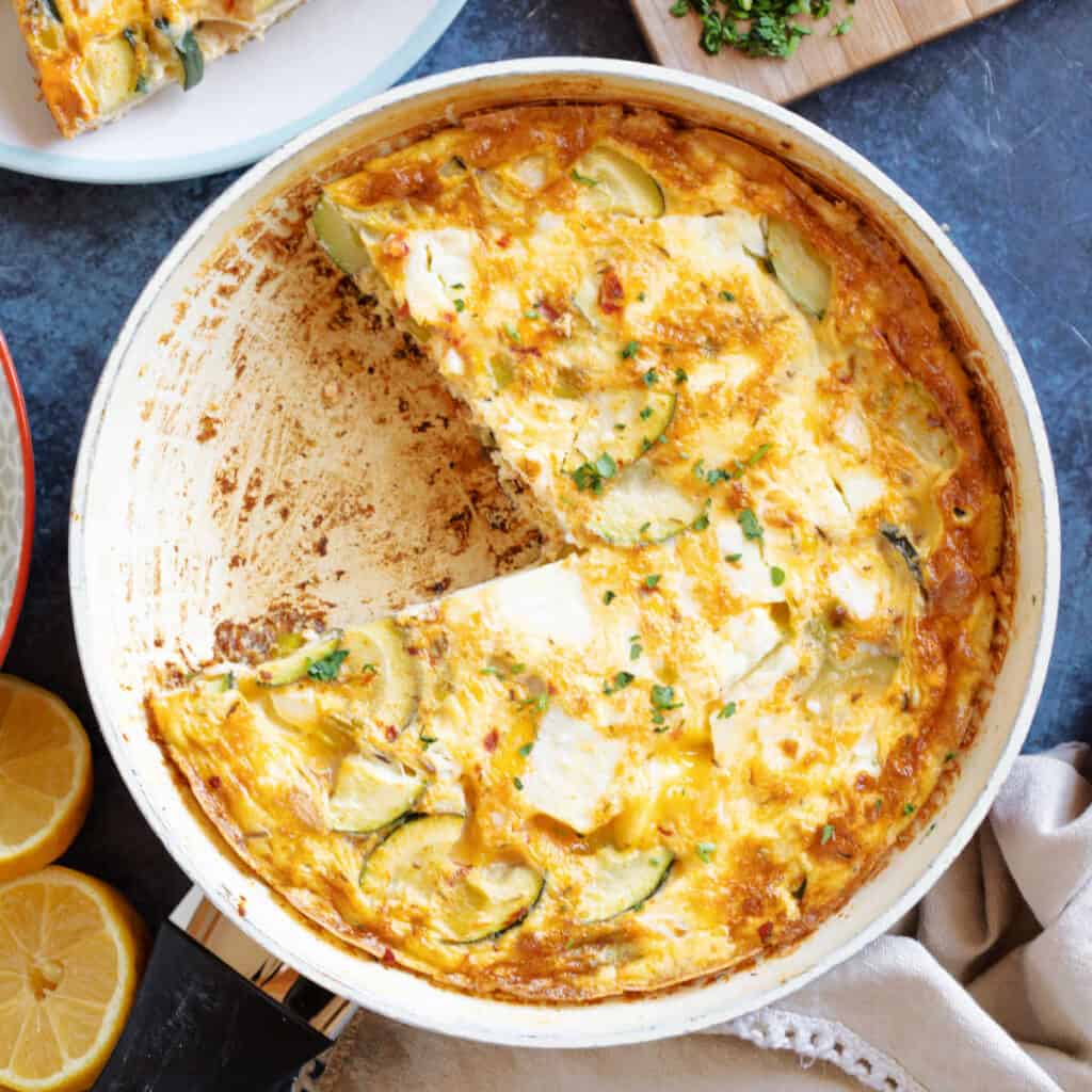 Courgette and Feta Frittata - Effortless Foodie