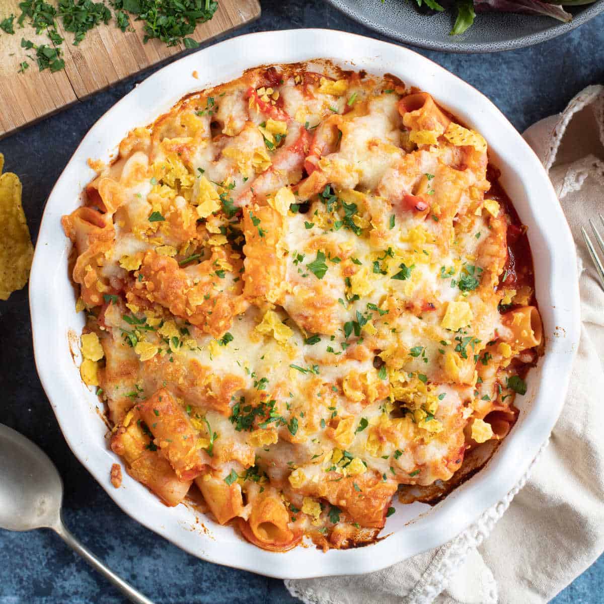 Chicken Fajita Pasta Bake Effortless Foodie
