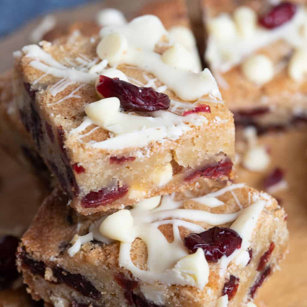 Cranberry White Chocolate Blondies - Effortless Foodie