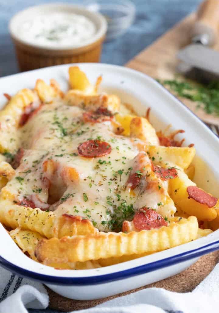 Easy Homemade Pepperoni Pizza Fries - Effortless Foodie