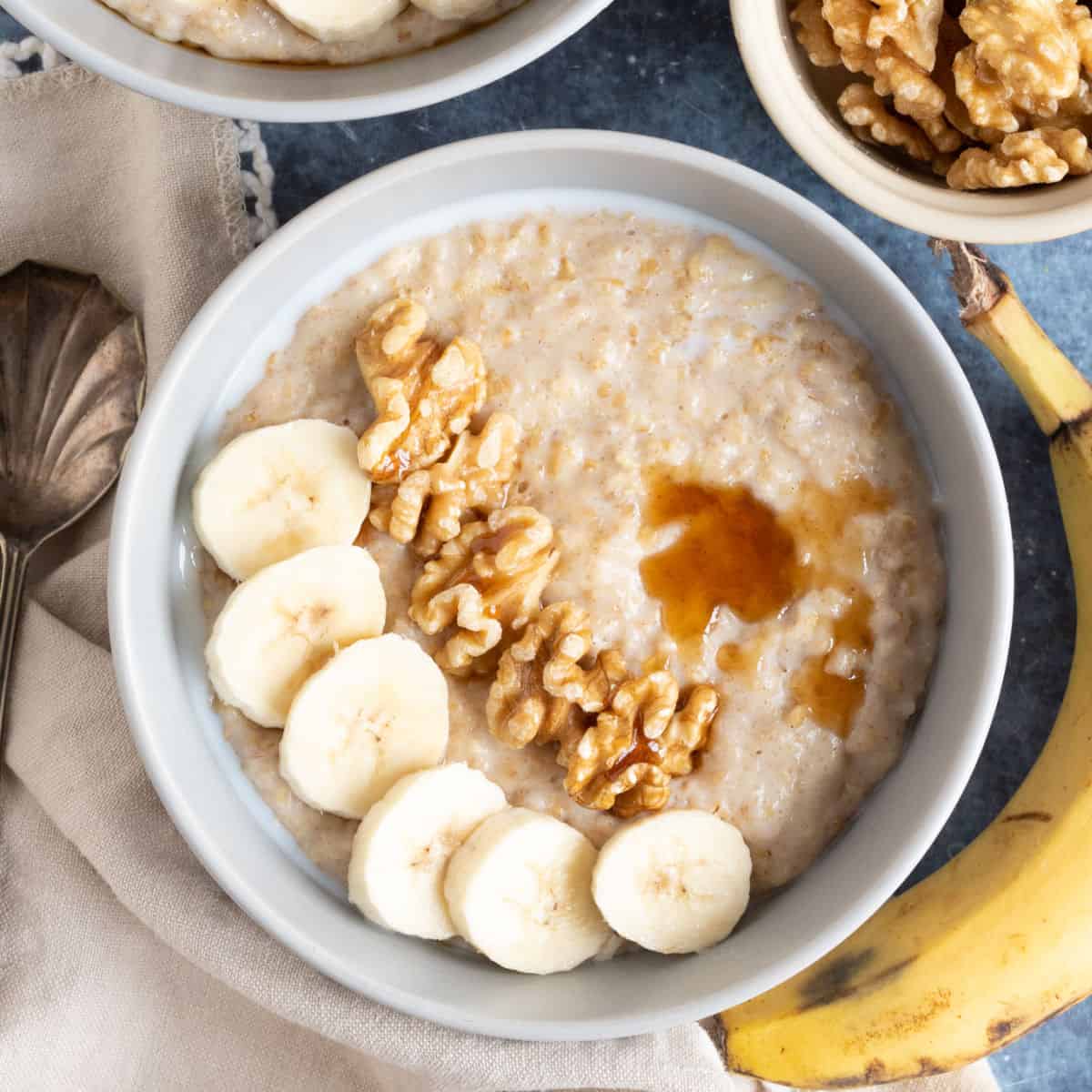Easy Banana Porridge with Cinnamon and Walnuts - Effortless Foodie