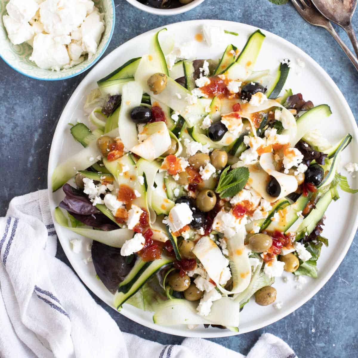 Easy Courgette & Feta Salad Recipe - Effortless Foodie