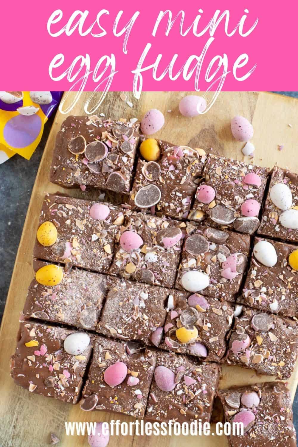 Easy Easter Cadbury Mini Egg Fudge Recipe - Effortless Foodie