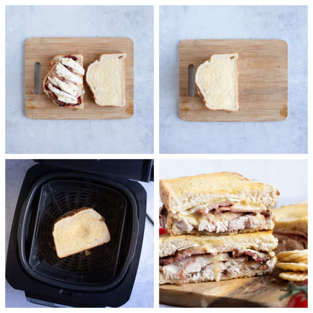 Air Fryer Turkey Toastie (with Bacon & Brie) - Effortless Foodie