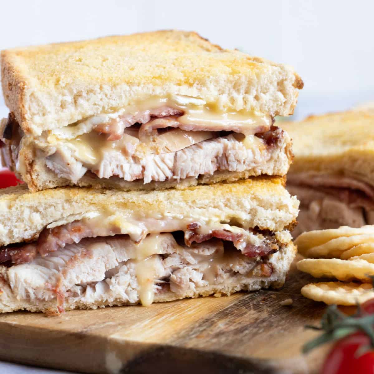 Air Fryer Turkey Toastie (with Bacon & Brie) - Effortless Foodie