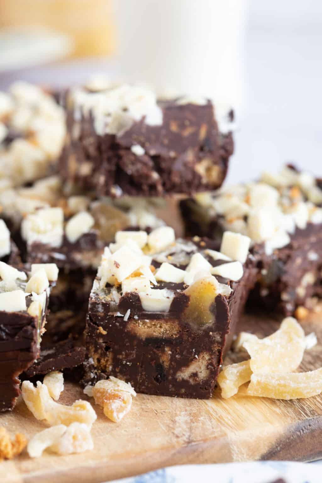 Dark Chocolate and Ginger Tiffin Recipe - Effortless Foodie