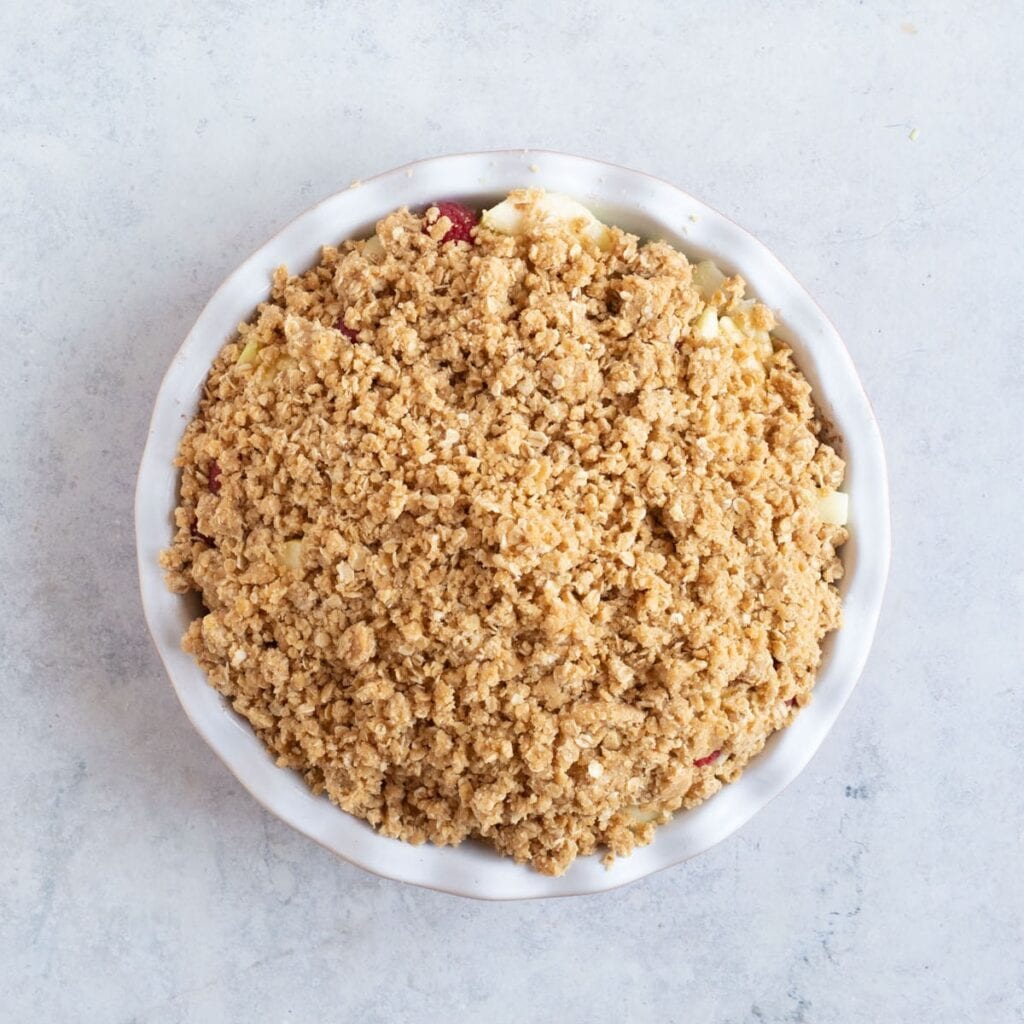 Apple and Raspberry Crumble - Effortless Foodie
