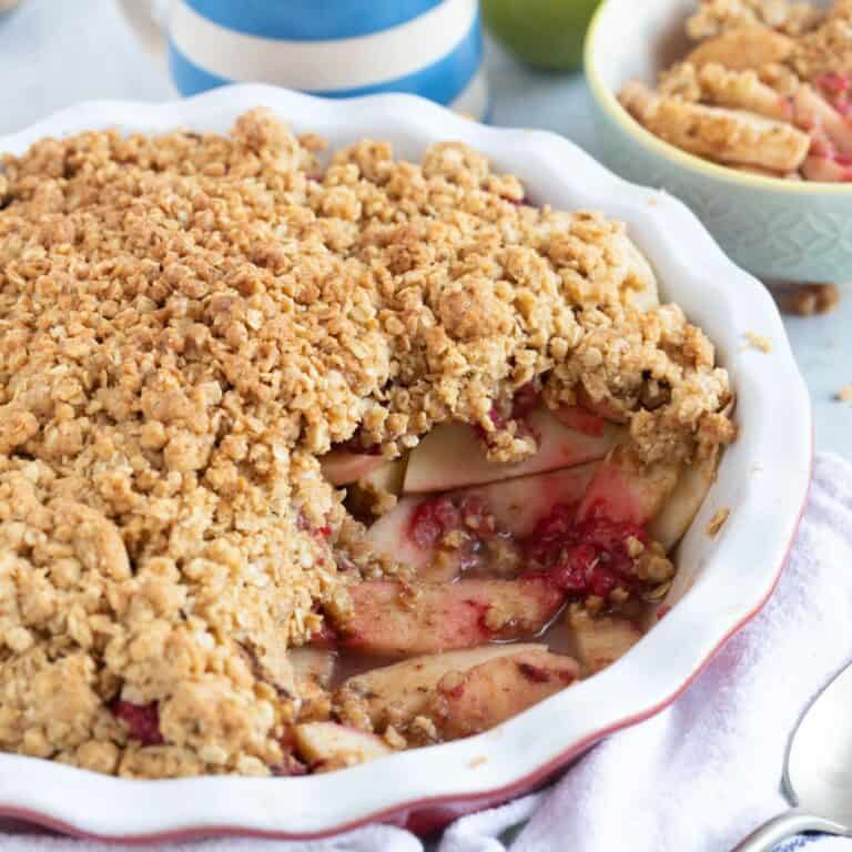 Apple and Raspberry Crumble - Effortless Foodie